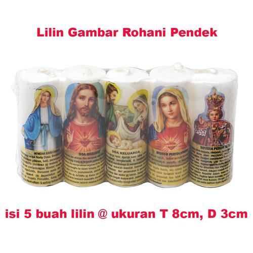 Jual Lilin Doa Misa Altar Gereja Paskah Gambar Rohani Pendek Isi 5 ( Uk ...