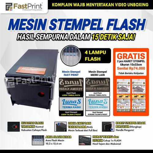 Jual Fast Print Mesin Stempel Flash Otomatis Warna 4 Lampu Full Plat Besi - 4 Lampu - Kota ...