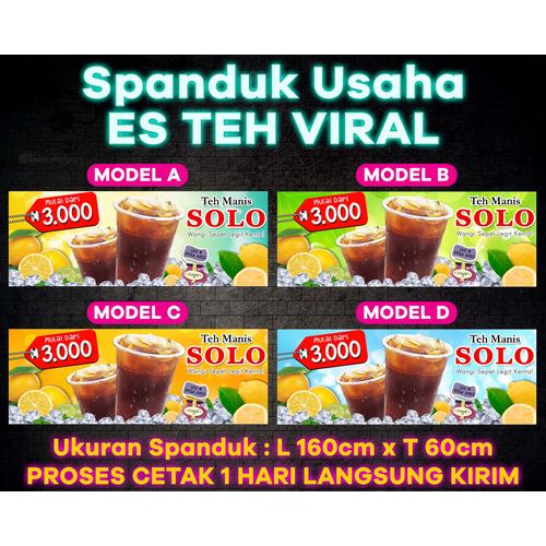 Jual Spanduk Usaha Es Teh Manis Viral (Banner ES Teh Poci, Es Teh Solo ...