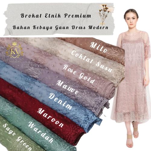 Jual Kain Brokat Tulle Bordir etnik 0,5meter Bahan kebaya Premium Mewah ...