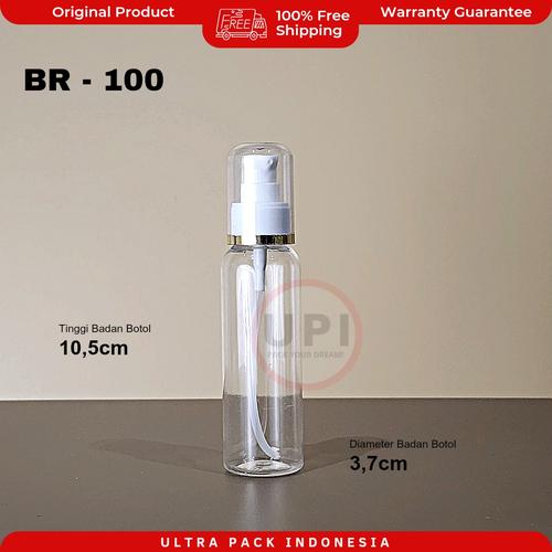 Jual BOTOL PET BR 100ML CLEAR & TREATMENT PUMP BIG CAP PUTIH LIST GOLD ...