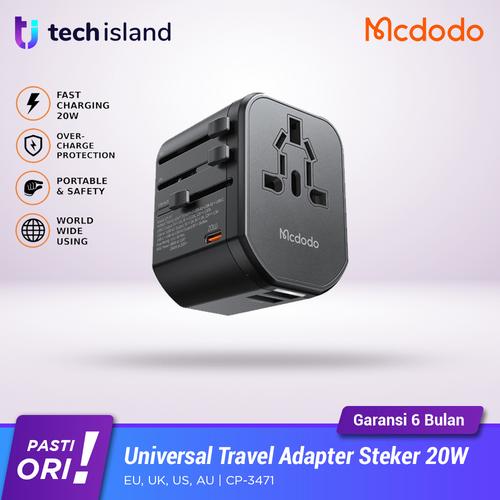 Jual Mcdodo Universal Travel Adapter UK/US/EU/AU Plug+USB-C+Dual USB-A ...