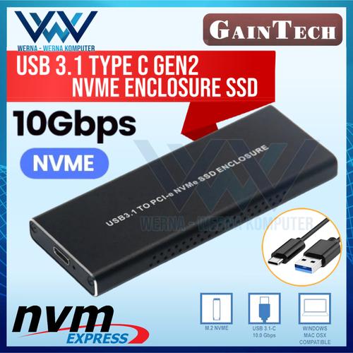 Jual CASING SSD M.2 NVME CASE ENCLOSURE TYPE C 3.1 GEN2 10Gbps GAINTECH ...