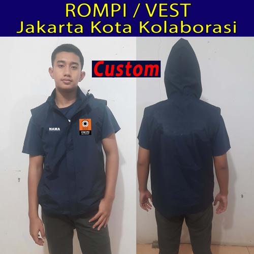 Jual Rompi / Vest hoodie biru dongker custom sablon - M - Jakarta Timur ...