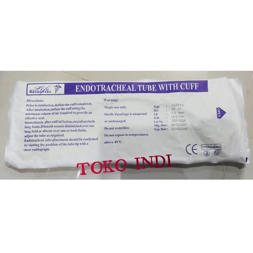 Jual Endotracheal Tube With Cuff/ETT berbagai ukuran - no.7,5 - Kota ...