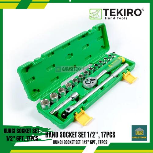 Jual TEKIRO SOCKET SET 17 PCS 1/2 INCH 12 PT 8 - 24 MM BOX PLASTIK ...