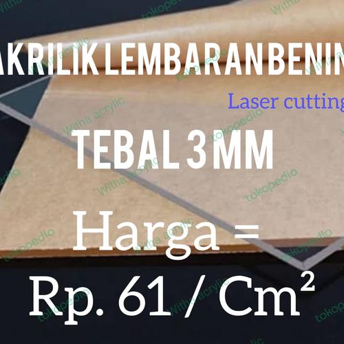 Jual akrilik / acrylic / mika / kaca plastik lembaran 3mm - Kota ...