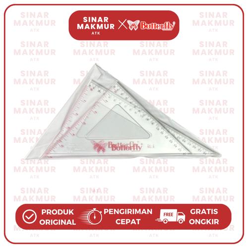 Jual Penggaris Segitiga/Triangle Plastic Ruler No 8 Butterfly isi 2 ...