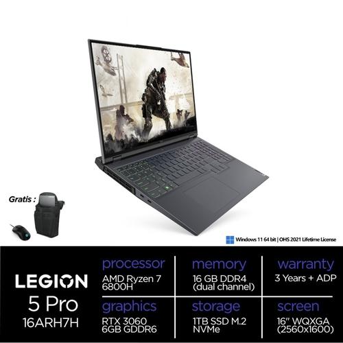 Jual Legion 5 Pro 16ACH6H 15ID Ryzen 7 6800H Win11 16GB RTX3060 6GB 16 ...