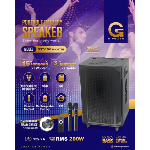 Jual Portable Speaker G-Power Ukuran 15 Inchi Type: GST-1501 BOOSTER ...