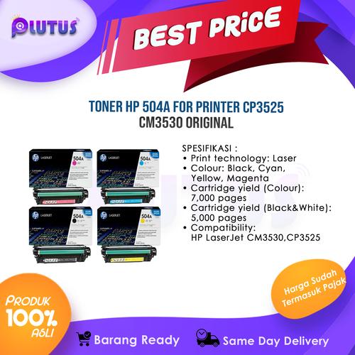 Jual Toner HP 504A For Printer CP3525 CM3530 Original - Kuning - Jakarta Pusat - PLUTUS tech ...