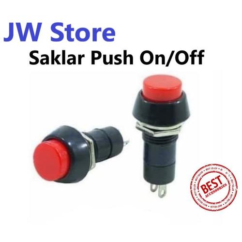 Jual Switch Push ON/OFF Self Locking Toggle Button Tombol Saklar Bulat ...