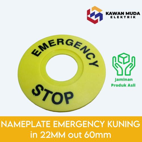 Jual NAMEPLATE EMERGENCY/PAPAN EMERGENCY BULAT KUNING DIA 22MM ...