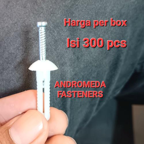 Jual NYLON ANCHOR / NYLON NAIL FISHER M6,5x25 / SKRUP BETON+NYLON ...