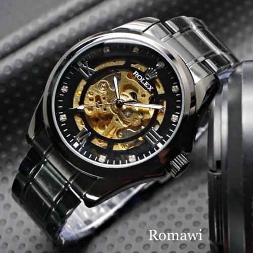 Jual Jam Tangan Pria Otomatis All Black Transparan Otomatis - Diamond ...