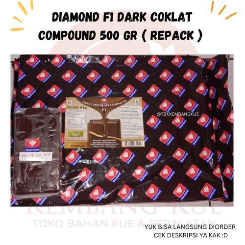 Jual DIAMOND F1 DARK COKLAT COMPOUND REPACK 500 GRAM / COKLAT BATANG ...