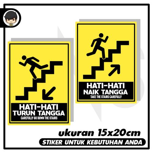 Jual stiker hati hati naik turun tangga 15x20cm sticker - Kota Surabaya ...
