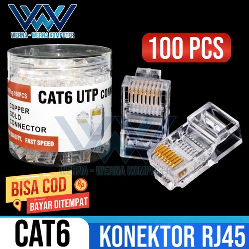 Jual KONEKTOR RJ45 CAT6 ISI 100PCS CONNECTOR LAN RJ 45 - Jakarta Pusat ...