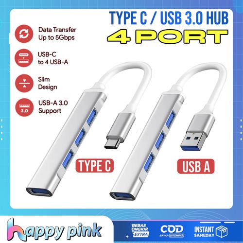 Jual TYPE C / USB 3.0 TO HUB SLIM OTG ADAPTER 4 PORT USB 3.0 ALLOY CASE ...