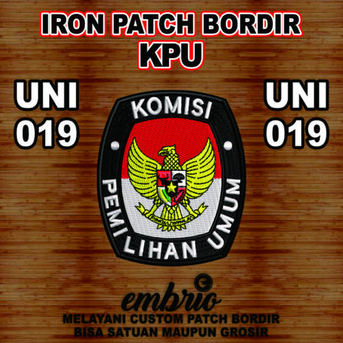 Jual UNI-019 Patch Logo KPU Komisi Pemilihan Umum Emblem Bordir Pemilu ...