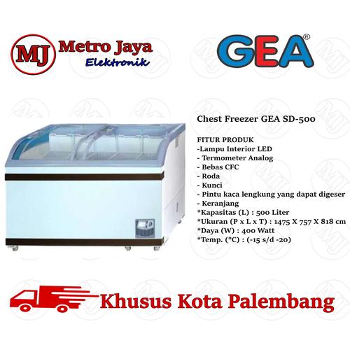 Jual GEA SD-500 SLIDING Curved GLASS FREEZER 500 Liter SD 500 Freezer ...