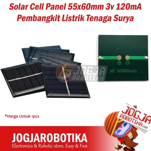 Jual ( Solar Cell Panel 55x60mm 3v 120mA Pembangkit Listrik Tenaga ...