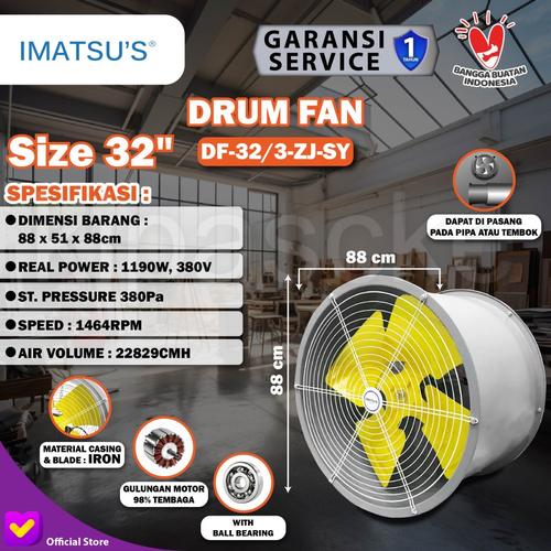 Jual Axial Blower 32 Inch Drum Fan Extra 32'' Exhaust Fan 32" Heavy ...