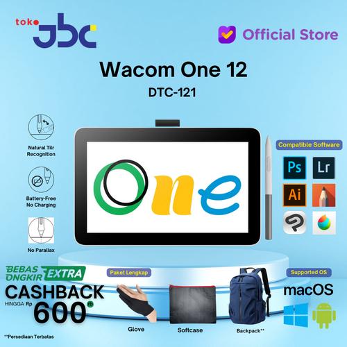 Promo Wacom One 12 Creative Pen Display Full HD DTC121 DTC 121 garansi ...
