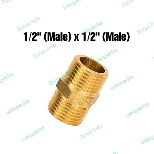 Jual DOUBLE NEPEL KUNINGAN 1/2" X 1/2" DOBEL NIPPLE BRASS FITTING DRAT LUAR - Jakarta Barat ...