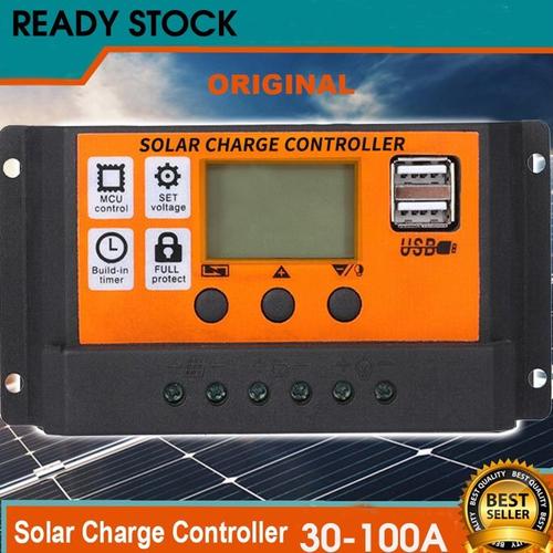 Jual ( Solar Panel Charger Controller LCD 30/100A 12V/24V MPPT/PWM ...