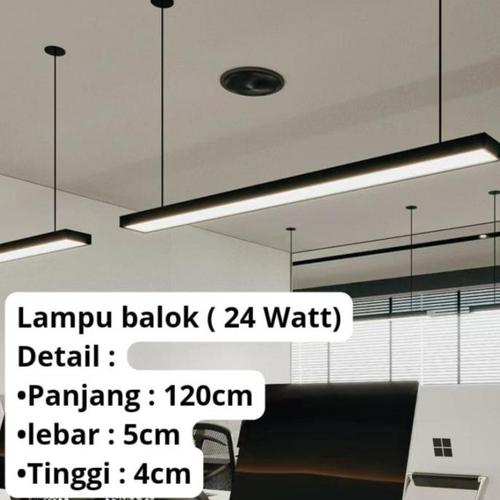 Jual Lampu Balok Led 24W Kantor Office Plafon Gantung - Hitam, Putih ...