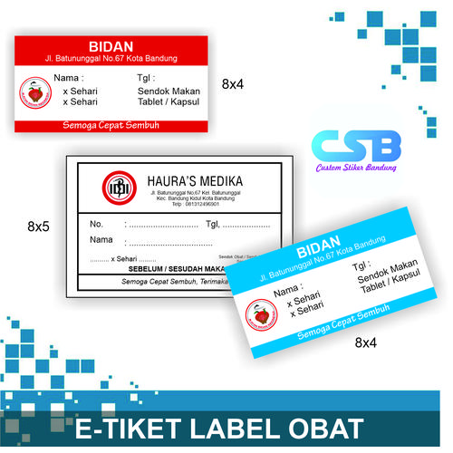 Jual Cetak Stiker Etiket Label Obat Custom Obat Botol Label Obat Dokter ...