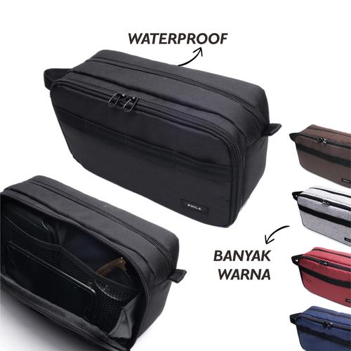 Promo Pouch hitam - travel bag hand bag clutch dopp kit tas tangan ...