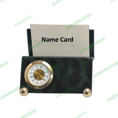 Jual Card holder stand meja with clock panjangan aksesoris meja kantor ...