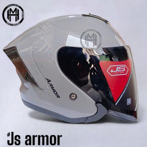 Jual HELM JS ARMOR SOLID GREY GLOSY|HALF FACE - Kota Tangerang Selatan ...