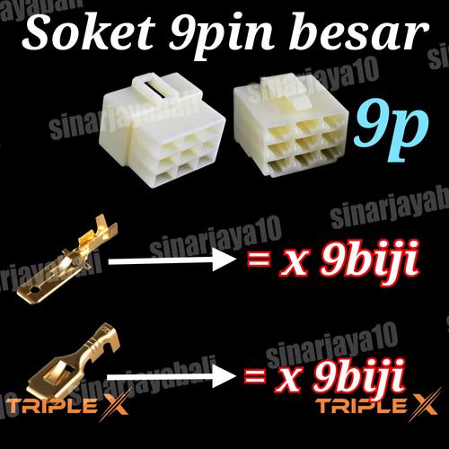 Jual soket kabel motor mobil 9pin besar socket 9 pin konektor sambungan ...