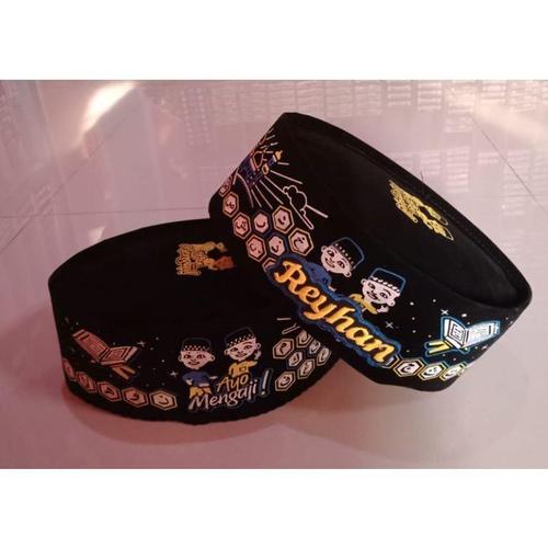 Jual SONGKOK PECI LED GRATIS NAMA PECI KERAKTER BORDIR NAMA PECI LED ...