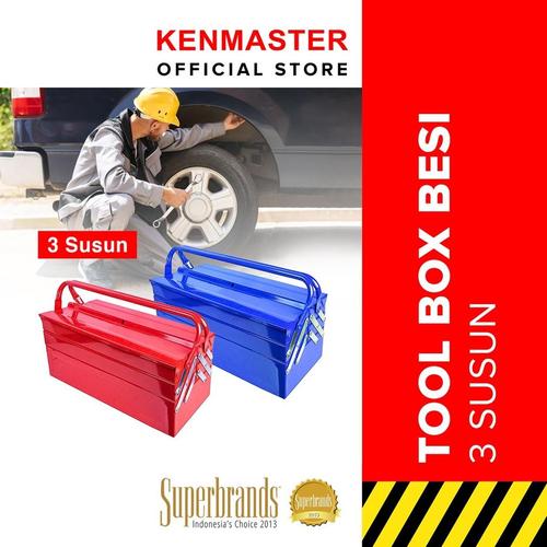 Jual Kenmaster Tool Box Besi / Kaleng 3 Susun - Warna BIRU/MERAH ...