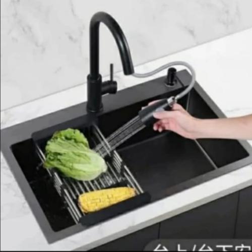 Promo Kitchen Sink Hitam Stainles 6045 Paket Sink Kran Tarik Black ...