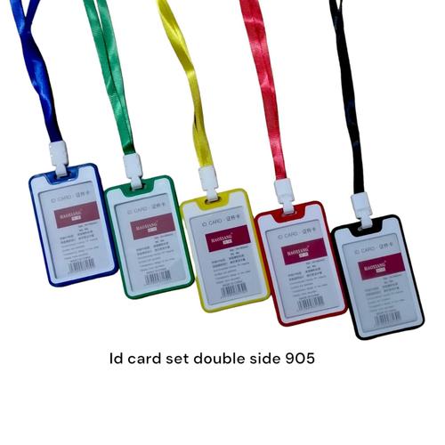 Jual Name Tag Id Card Holder Tempat Nama Plastik Set + Kalung Tali Id ...