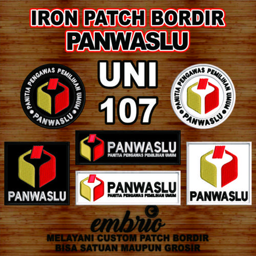 Jual UNI-107 Emblem Patch Bordir Logo Panwaslu Pengawas Pemilu ...