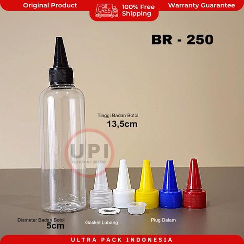 Jual BOTOL TINTA 250ML / BOTOL PET BR 250ML CLEAR & TUTUP TINTA (MIX) - Natural - Kota Tangerang ...