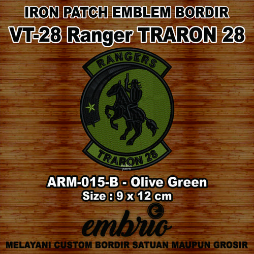 Jual ARM-015-B Patch VT-28 TRARON Emblem Bordir US ARMY Olive Cavalry ...