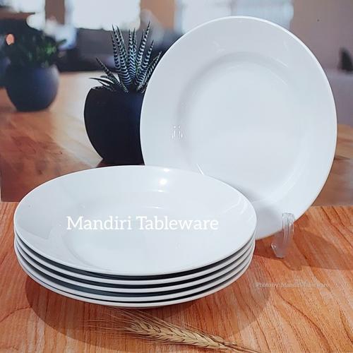 Jual Piring Makan Keramik Putih Polos Ukuran 22,5cm - Piring Besar 9 ...