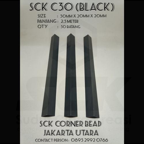 Jual Corner Bead C30 (2,5m)(Black)Plastic Chamfer PVC fillet Sudutan ...