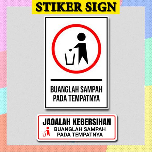 Jual Sign Label stiker/stiker tanda dilarang buang sampah - JAGA ...