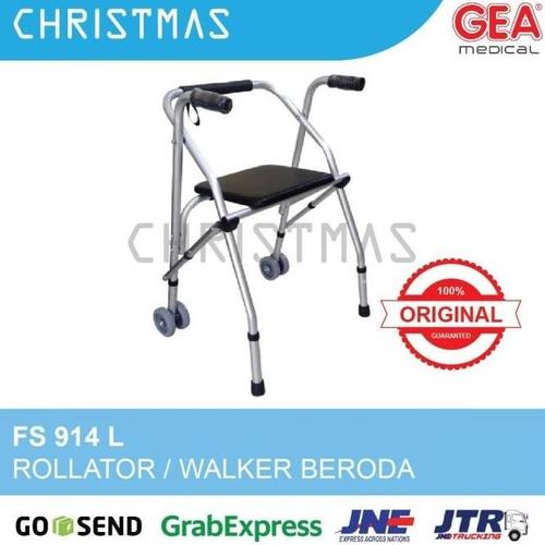 Jual New Rollator Roda Walker Roda Gea Tempat Kursi Duduk Tongkat Jalan ...