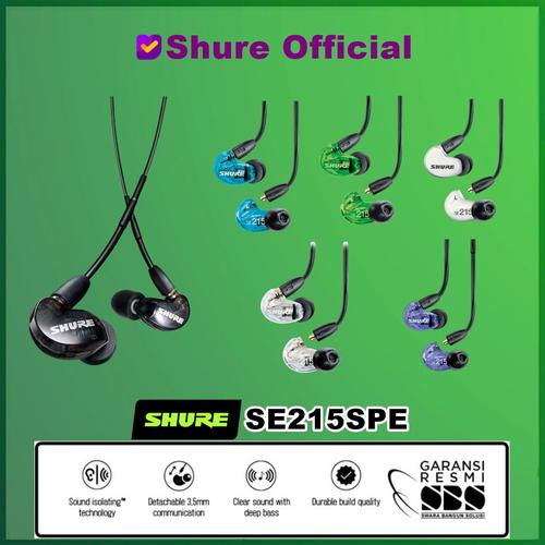 Promo Shure SE215 SE 215 Pro Wired Sound Isolating Earbuds Earphone SE215SPE - White With Mic ...