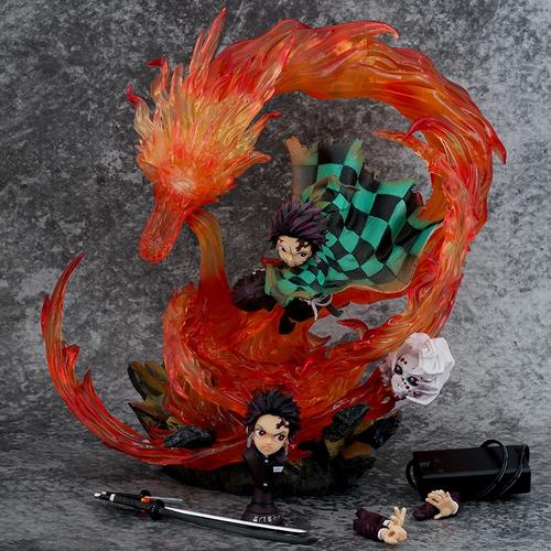 Jual Tanjiro GK Fire Dragon LED light 30cm action figure Kimetsu No ...