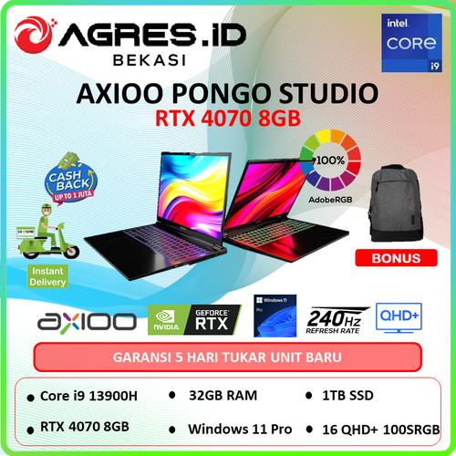 Promo Axioo PONGO Studio i9 13900H RTX4070 32GB 1TB 16" QHD+ 240HZ 100% ...